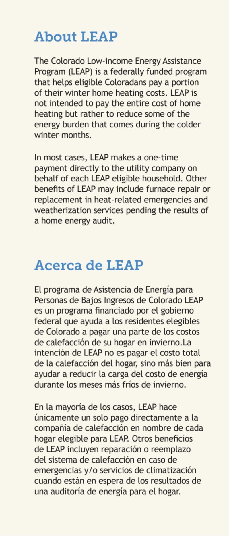 SECO NEWS - Colorado Low-Income Energy Assistance Program (LEAP)