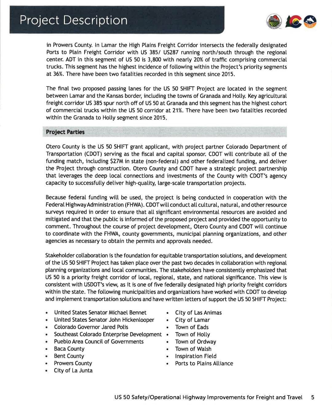 SECO NEWS - US 50 Safety/Operational Highway Improvements CDOT Project ...