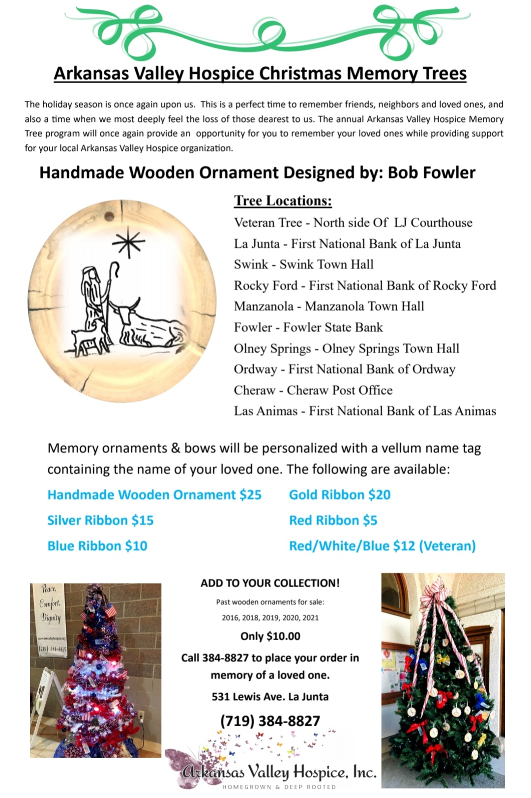 SECO NEWS - Arkansas Valley Hospice 2022 Memory Trees Fundraiser Info + Map