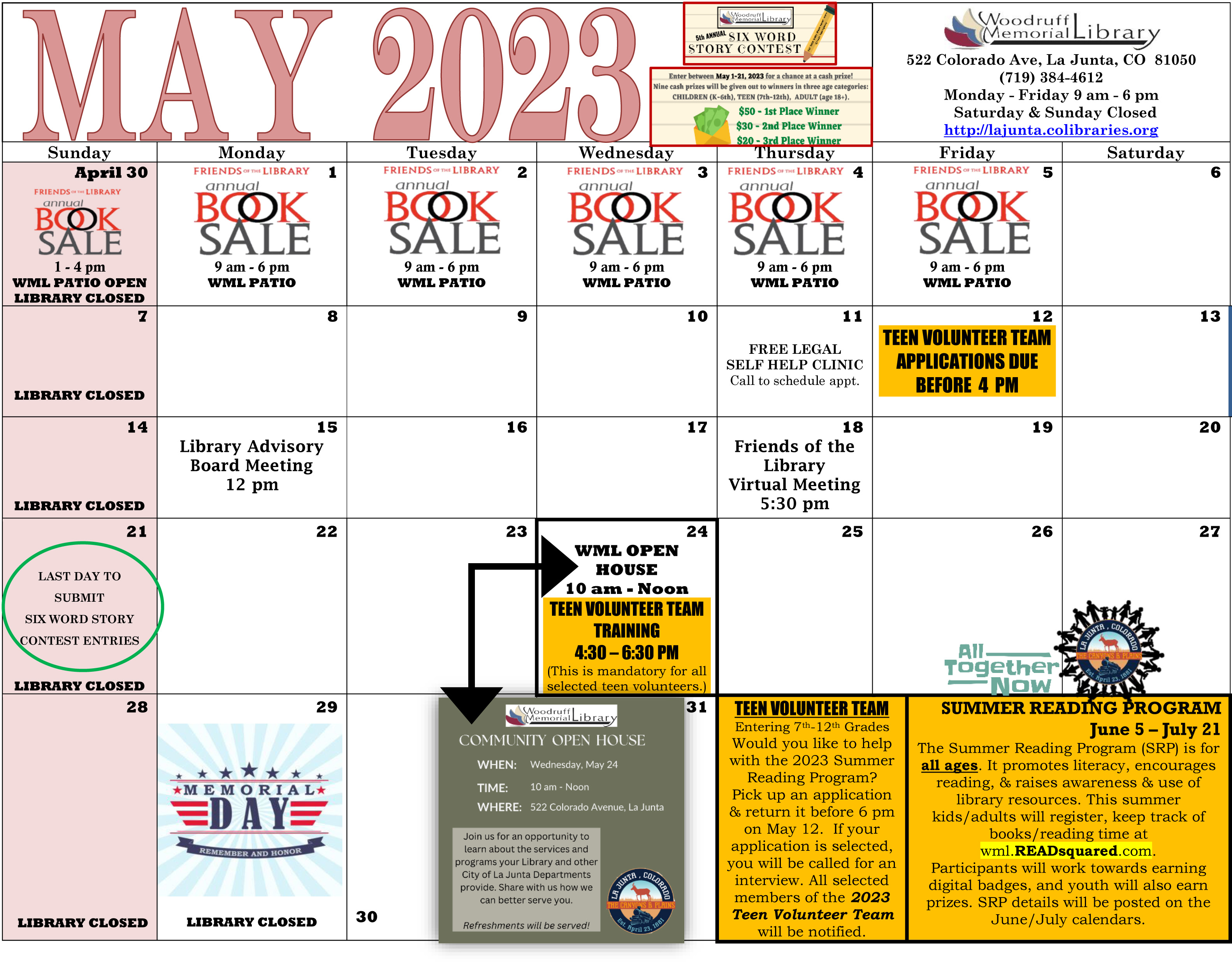 SECO NEWS - Woodruff Memorial Library Calendar May 2023