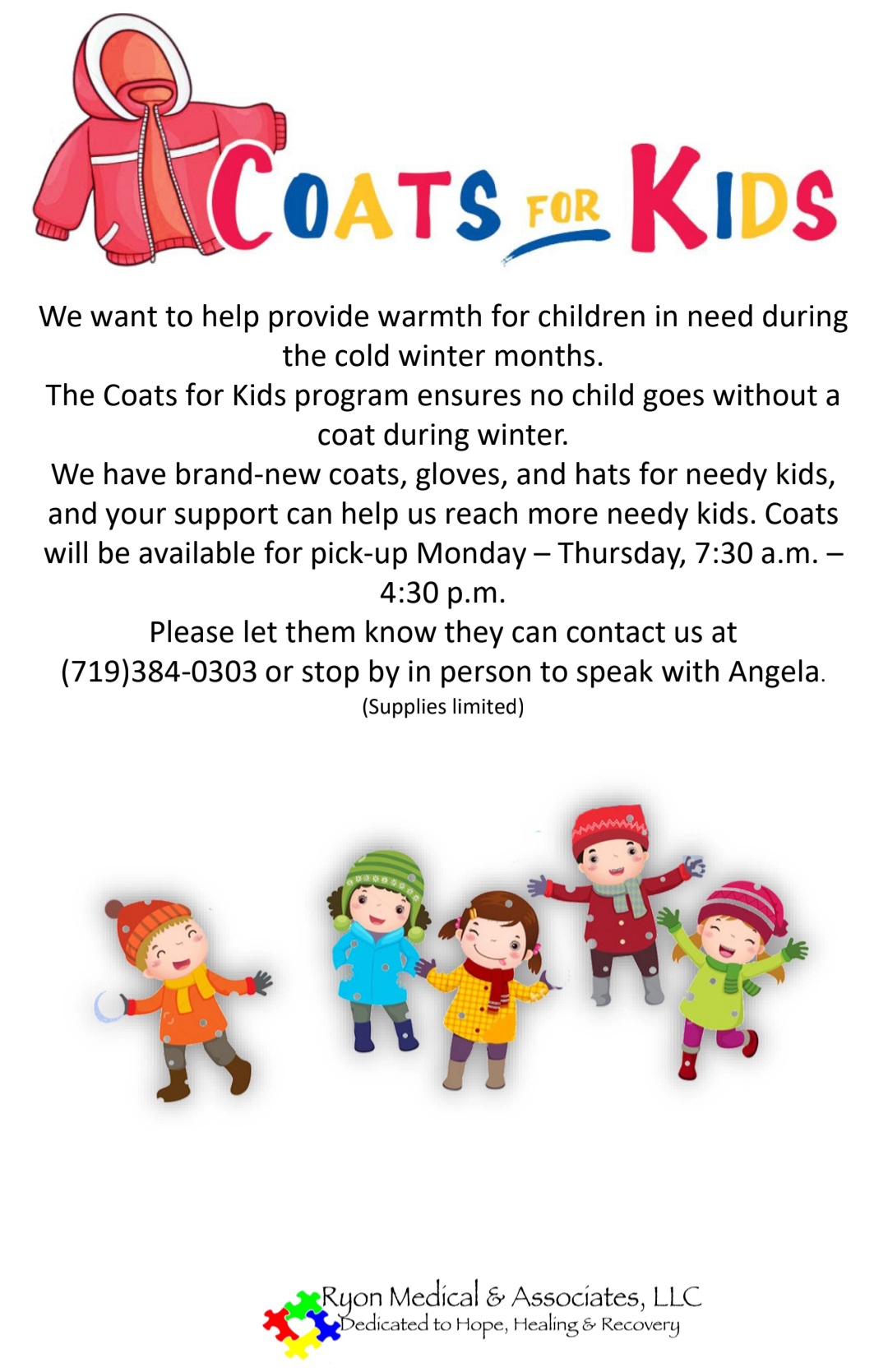 SECO NEWS - Ryon Medical - Offering Coats for Kids (Limited Availability)